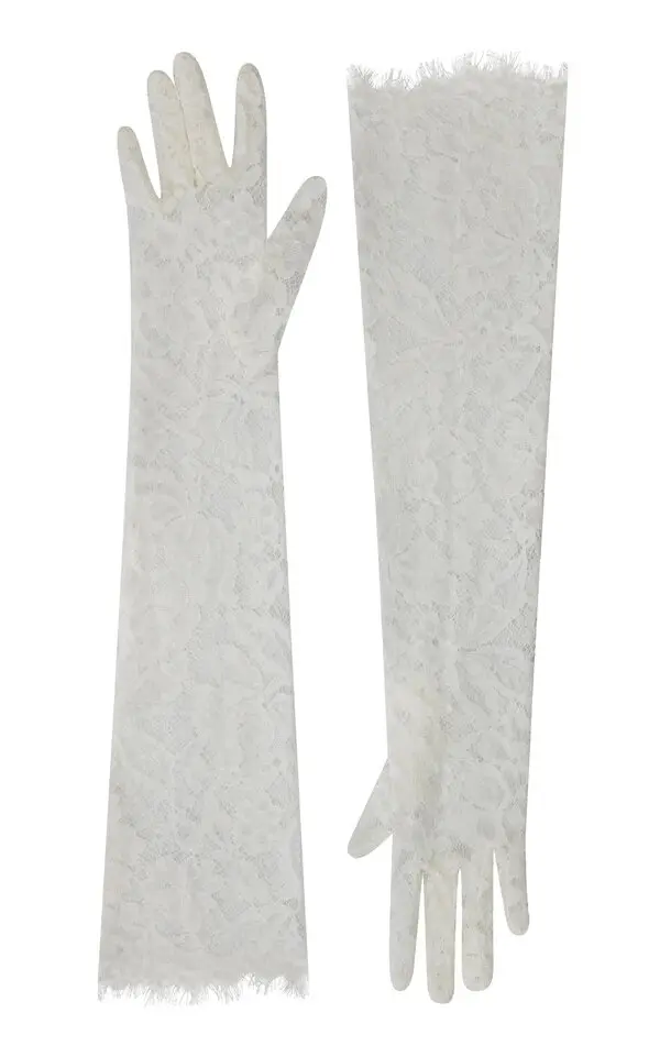 Ila Delia Lace Gloves - White