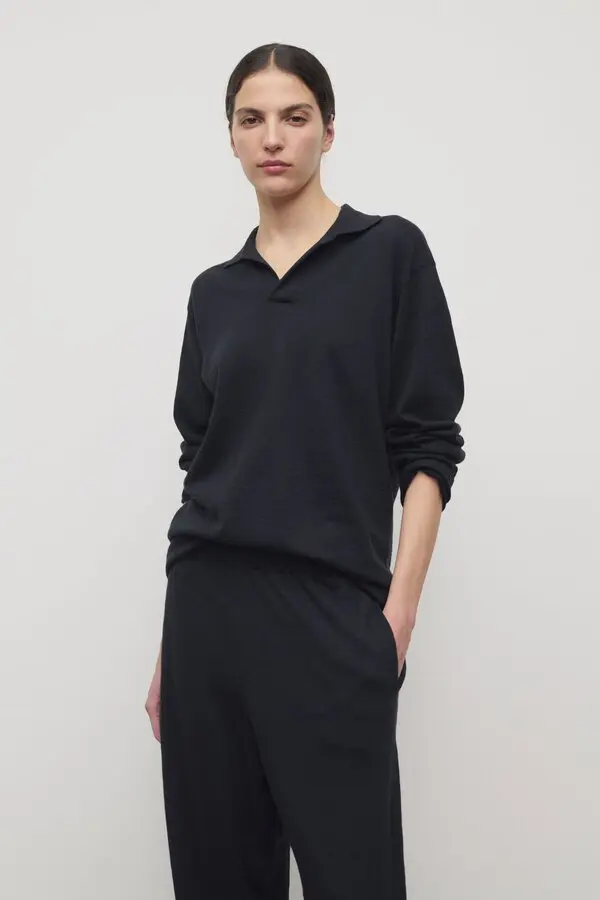 THE ROW Niosa Long-sleeve Top - Black