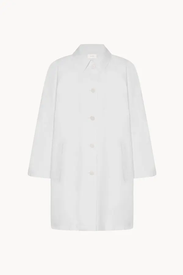 THE ROW Hawkins Cotton Poplin Car Coat - Off White