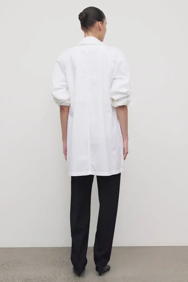 THE ROW Hawkins Cotton Poplin Car Coat - Off White
