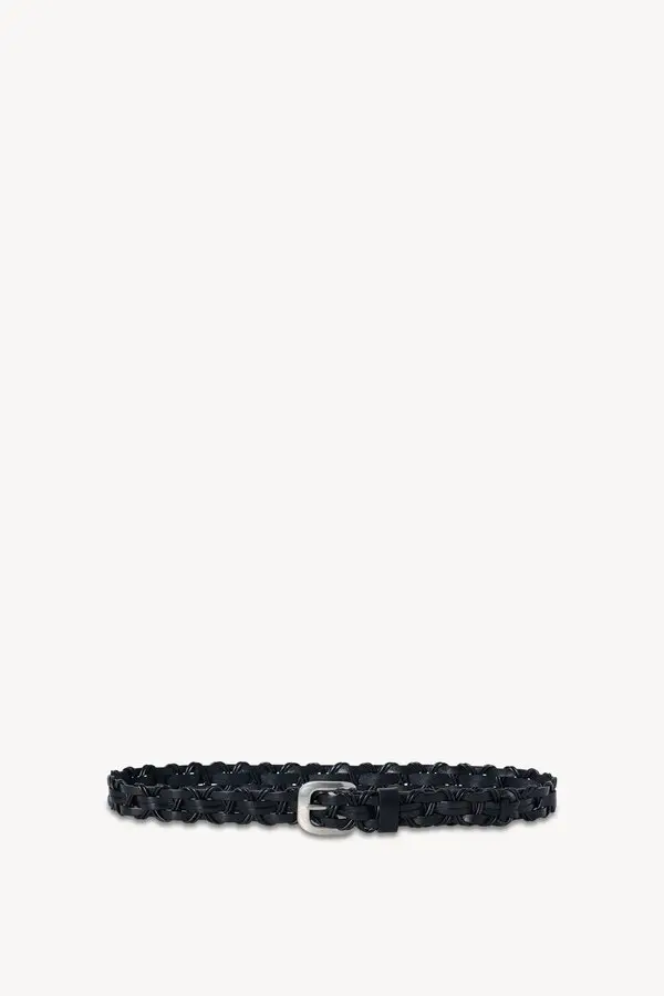 THE ROW Braided Leather Belt - Black