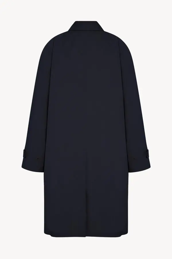 THE ROW Dayton Relaxed Wool Gabardine Coat - Dark Navy