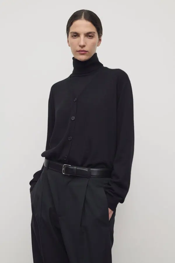 THE ROW Nilas Cashmere Cardigan - Black