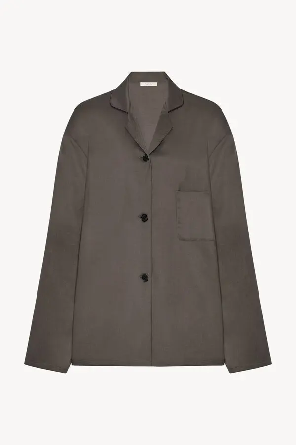 THE ROW Janine Cashmere Shirt - Cedar Brown