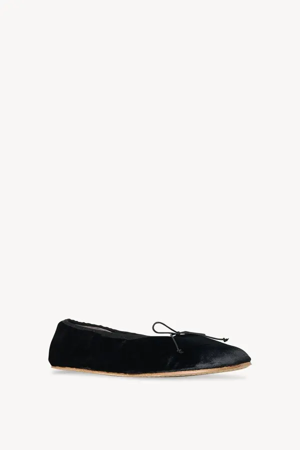 THE ROW Round Ballet Flat - Black