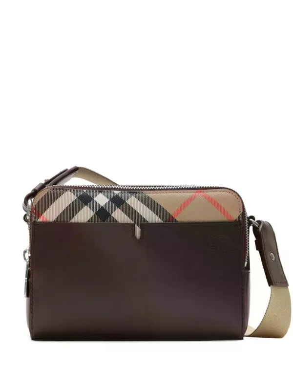 Burberry Pop Check Crossbody Bag - Brown