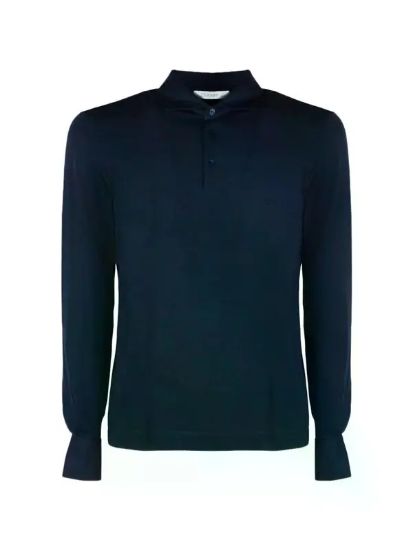 CRUCIANI Long-sleeve Polo Shirt - Blue