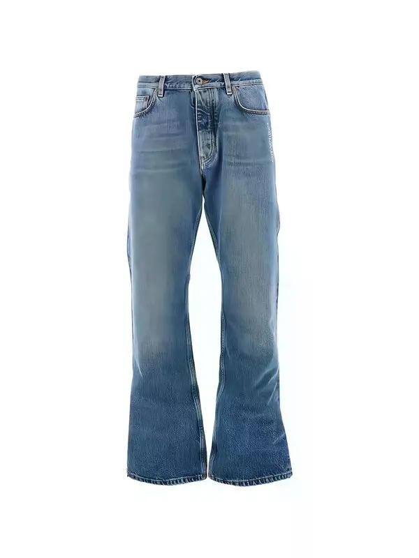 Off-White Cotton Slim-fit Jeans - Blue