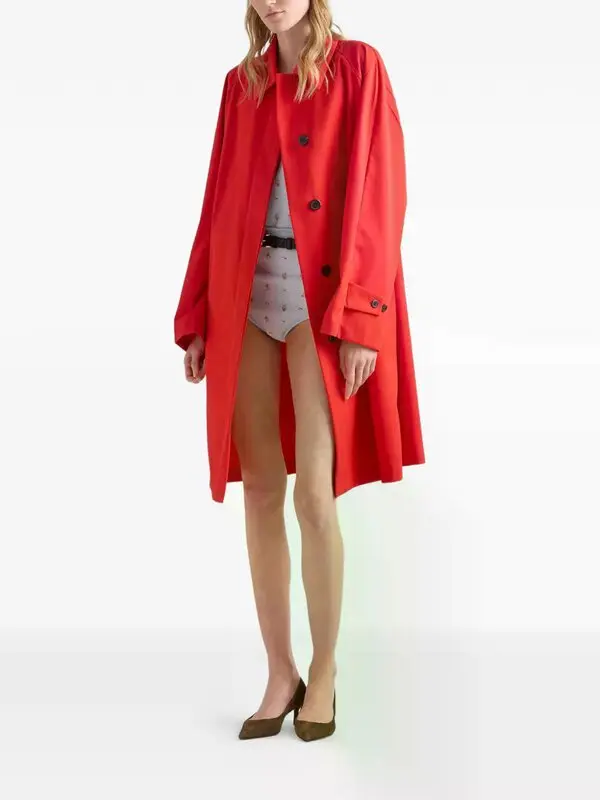 Prada Single-breasted Gabardine Coat