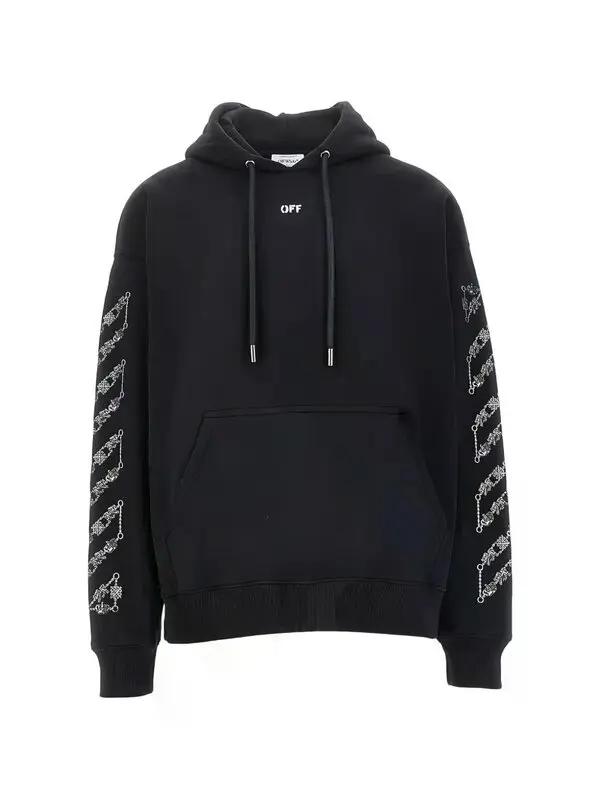 Off-White Oversized Hooded Sweatshirt - Black