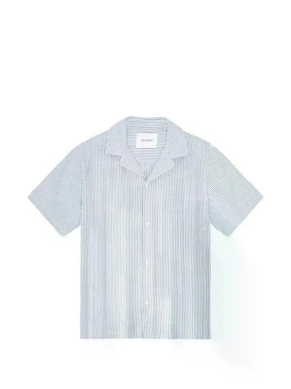 LES DEUX Lukas Striped Short-sleeve Shirt - Blue