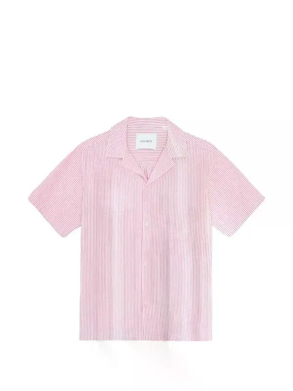 LES DEUX Lukas Striped Short-sleeved Shirt - Pink