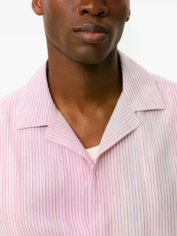 LES DEUX Lukas Striped Short-sleeved Shirt - Pink