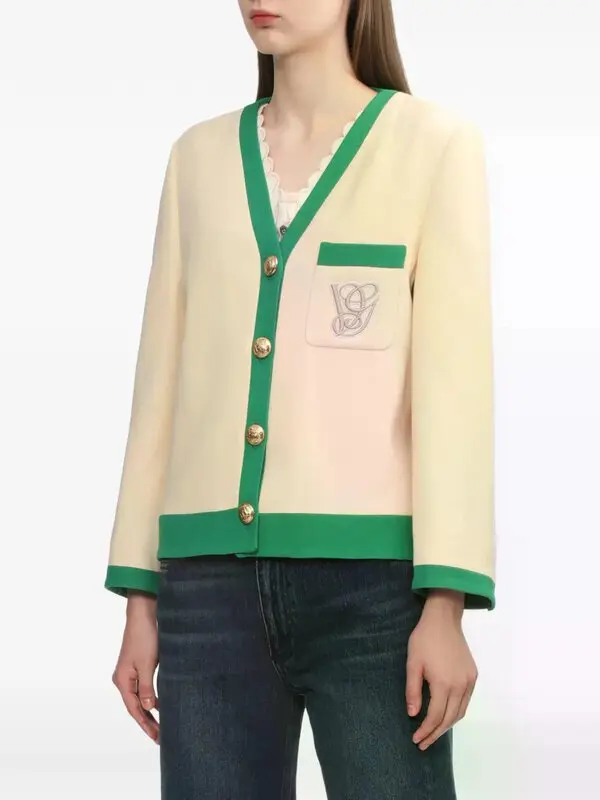Valentino Garavani V-neck Embroidered Jacket