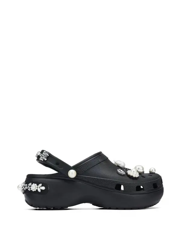 CROCS X Simone Rocha Floral-detail Mules - Black
