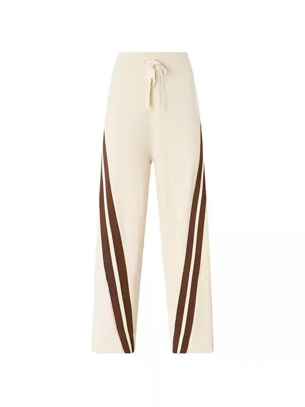 Pinko Drawstring Stripe Trousers - Neutrals