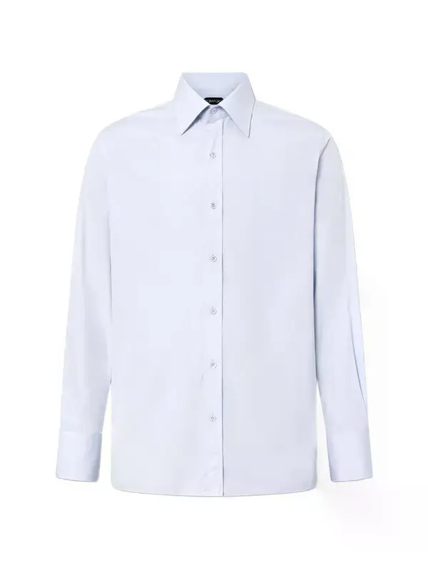 TOM FORD Long-sleeved Cotton Shirt - Blue
