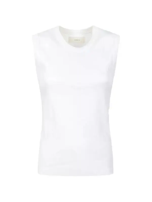 JEANERICA Vanessa Crew-neck Tank Top - White