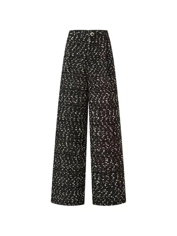 EDWARD ACHOUR PARIS Patterned Wide-leg Trousers - Black