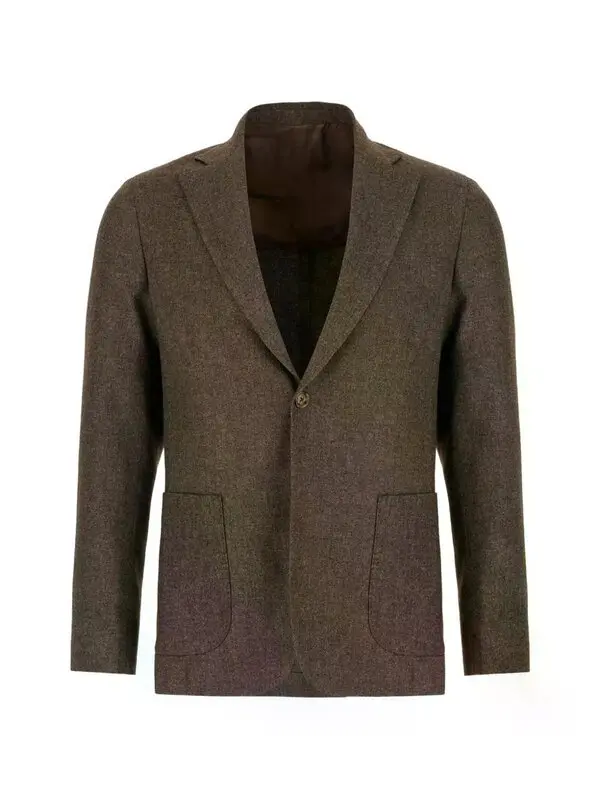 BARBA NAPOLI Melange Wool Blazer - Brown