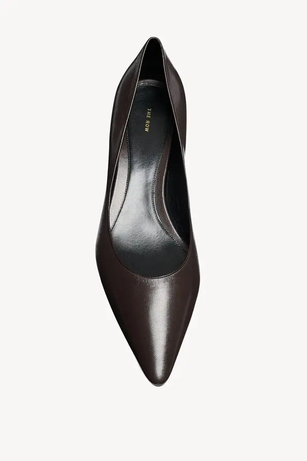 THE ROW Liisa Kitten Heel - Lacquer Brown