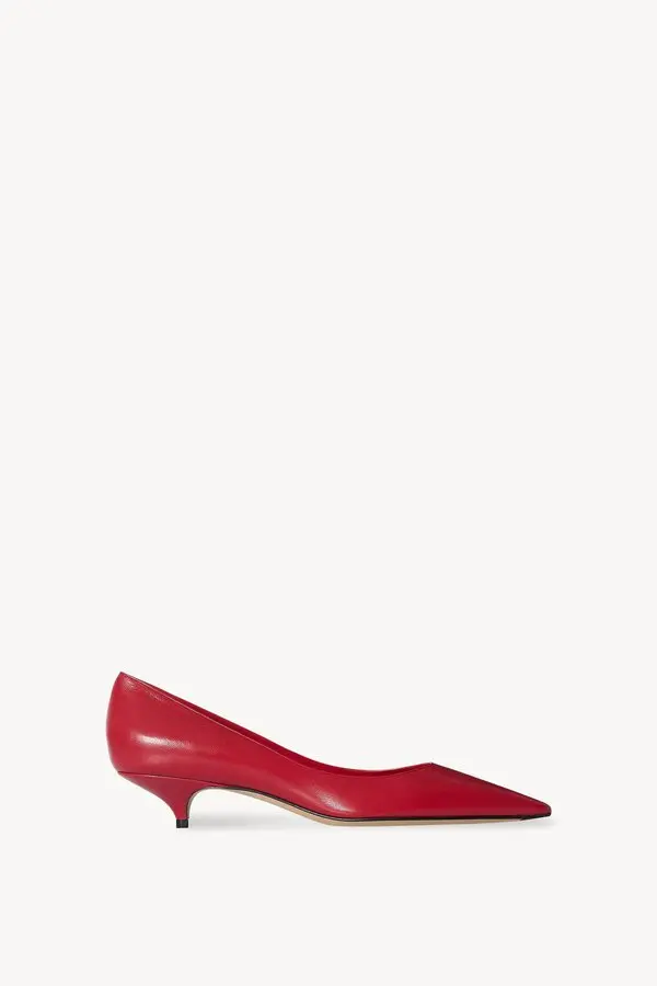THE ROW Liisa Kitten Heel - Lacquer Red