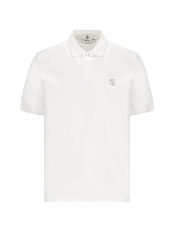 Brunello Cucinelli Logo-embroidered Polo Shirt - White