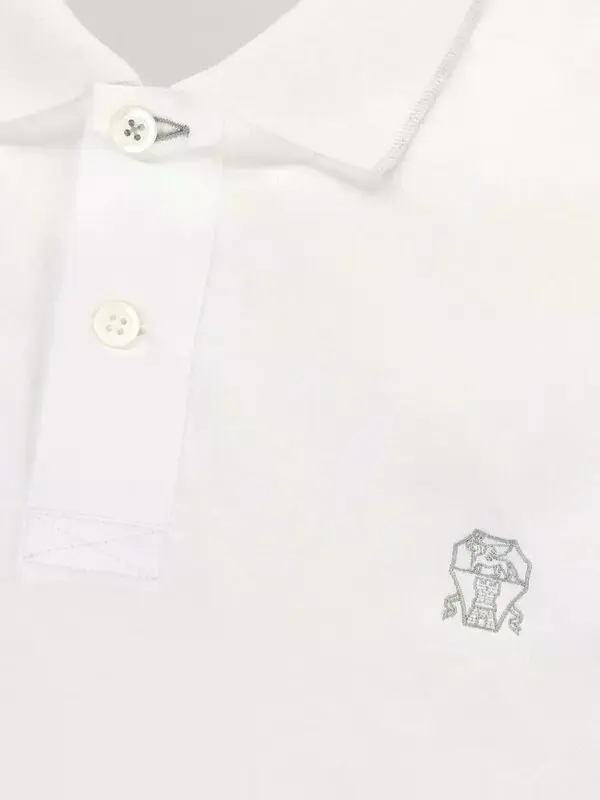 Brunello Cucinelli Logo-embroidered Polo Shirt - White