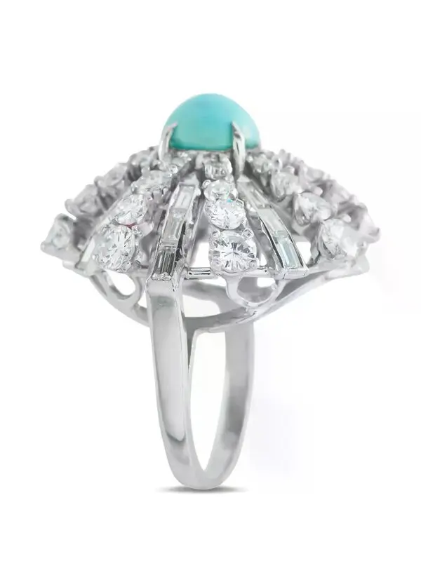 LB EXCLUSIVE Platinum 2.80ct Diamond And Turquoise Ring