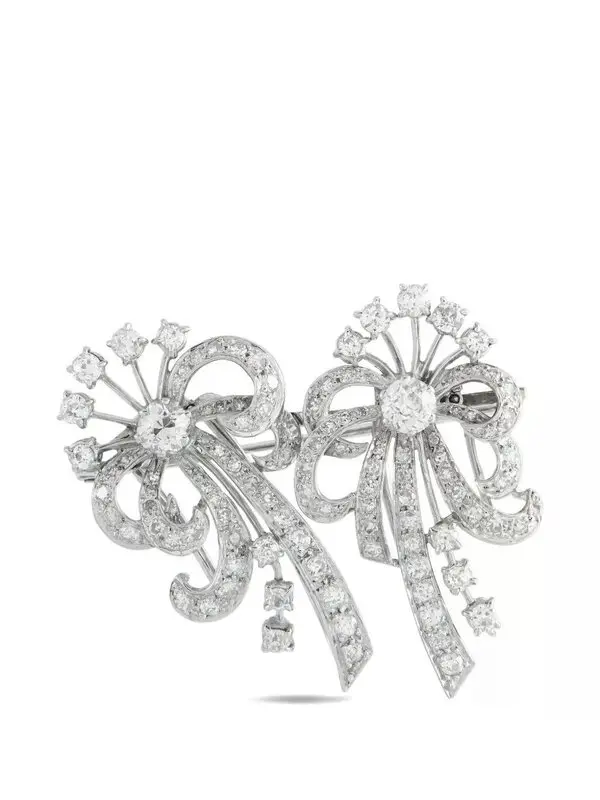 LB EXCLUSIVE Diamond Platinum Brooch - Silver