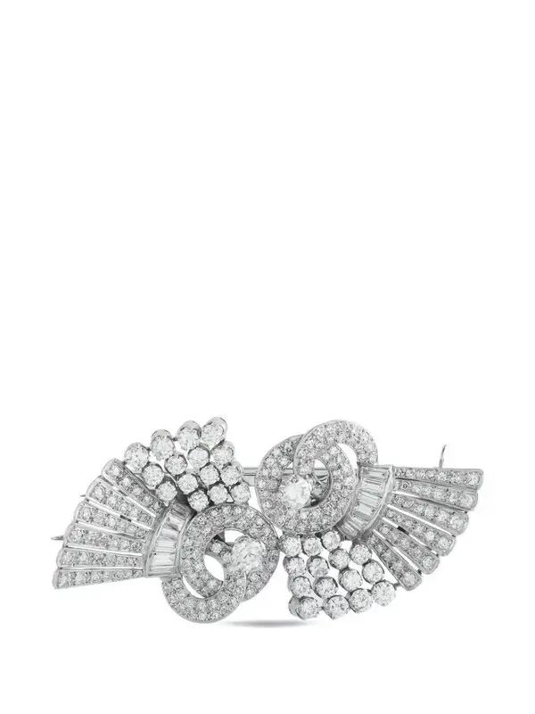 LB EXCLUSIVE Diamond Platinum Brooch - White