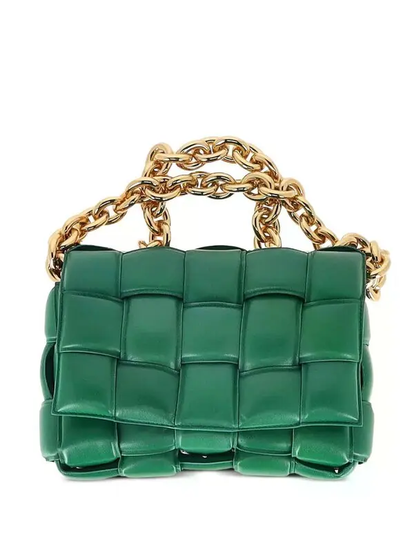 Bottega Veneta Intrecciato Chain Shoulder Bag - Green