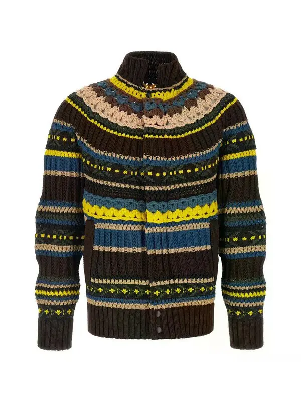 Sacai Openwork Cardigan - Brown