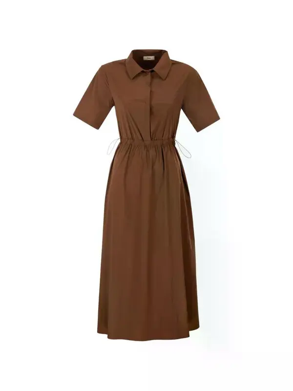 Herno Shirt-collar Drawstring Dress - Brown