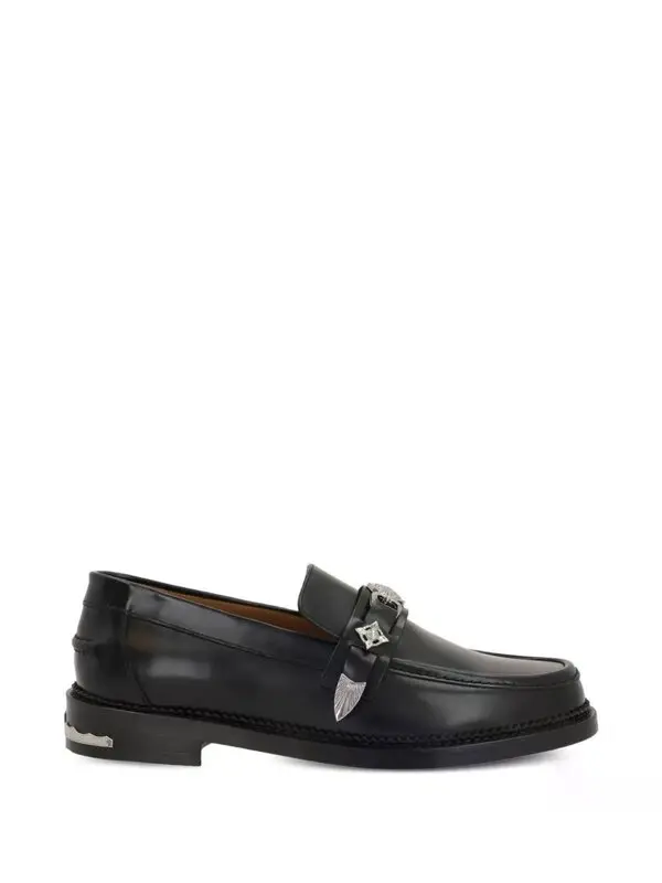 TOGA VIRILIS Studded-strap Leather Loafers