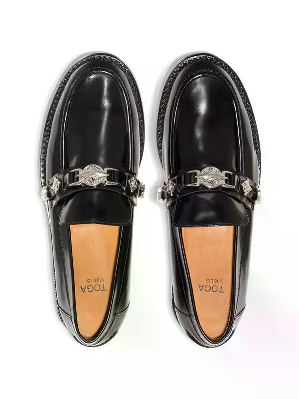 TOGA VIRILIS Studded-strap Leather Loafers