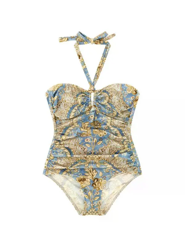 Zimmermann Paisley-print Swimsuit - Blue