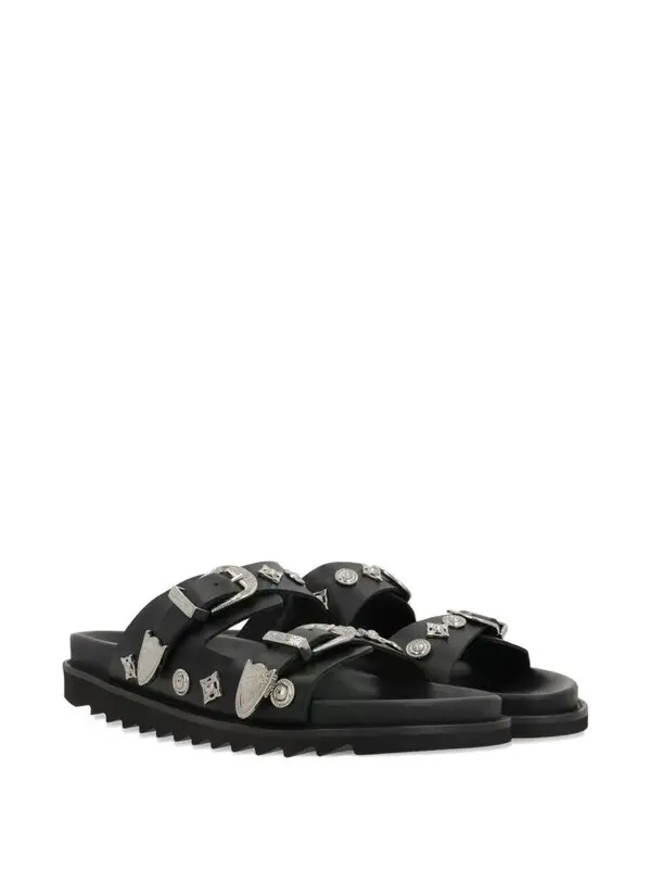 TOGA VIRILIS Studded Buckle-strap Leather Sandals
