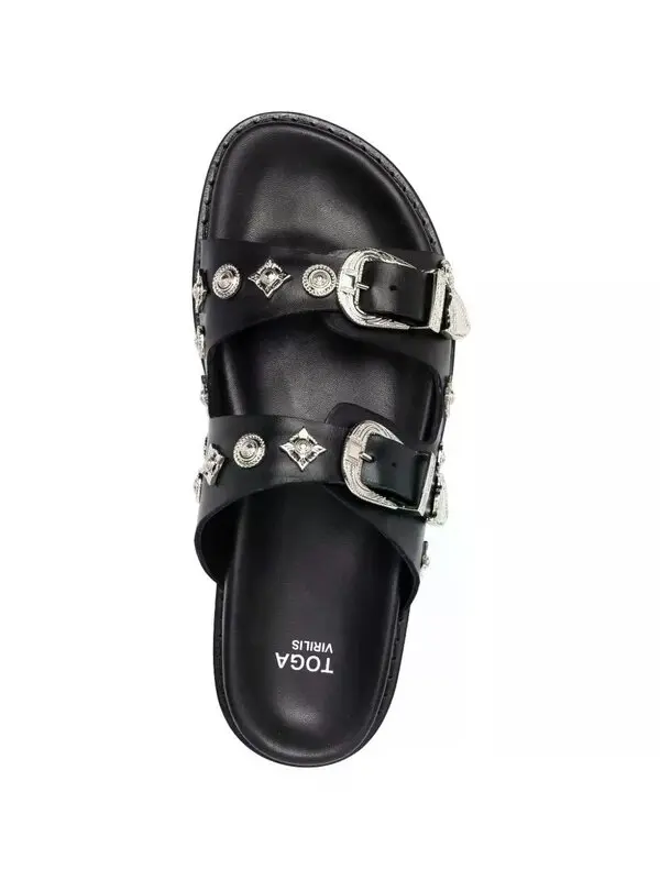 TOGA VIRILIS Studded Buckle-strap Leather Sandals
