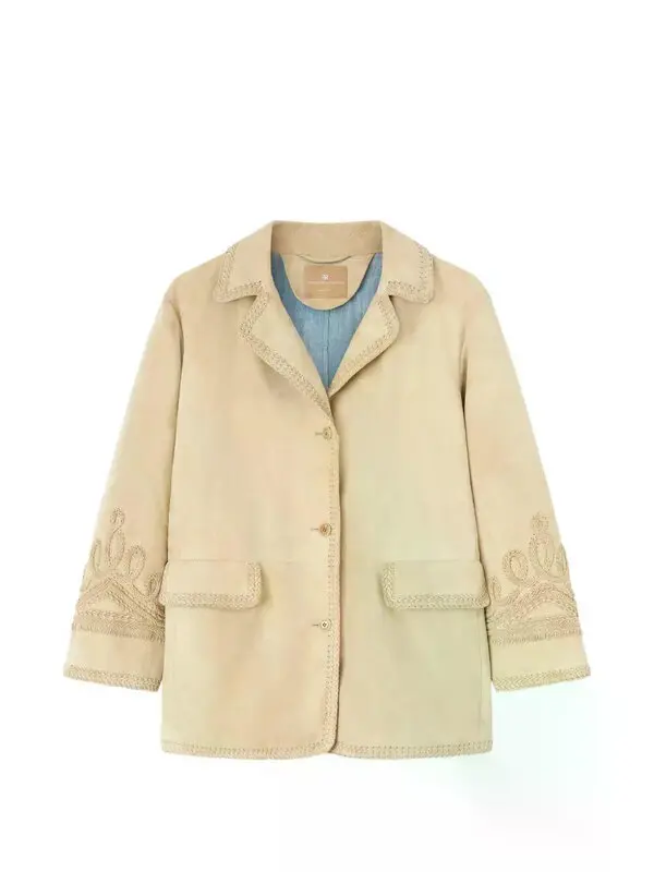 Ermanno Scervino Embroidery Suede Jacket