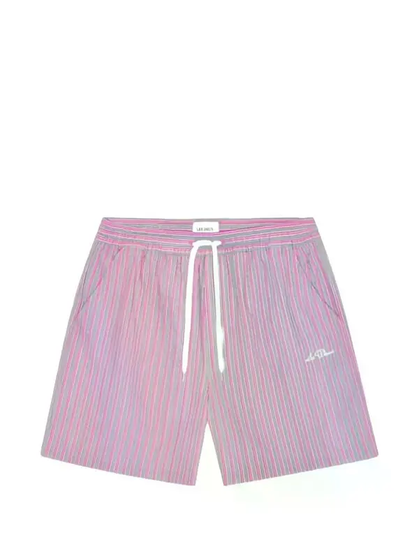 LES DEUX Stan Seersucker Striped Swim Shorts - Pink