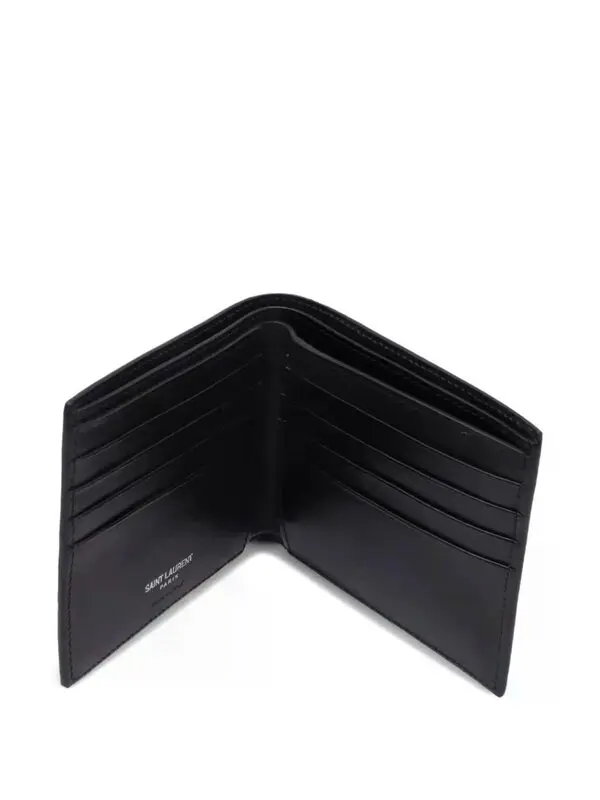 Saint Laurent Lightning Bolt Bi-fold Leather Wallet