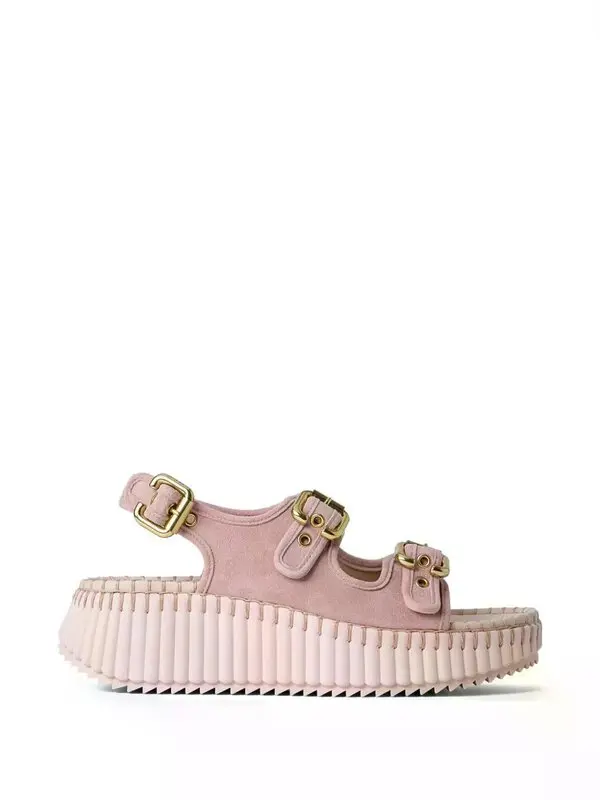 Chloé Buckle-strap Platform Sandals - Pink