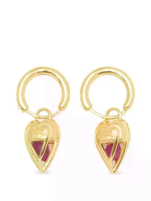 CAPSULE ELEVEN Heart-pendant Hoop Earrings - Gold