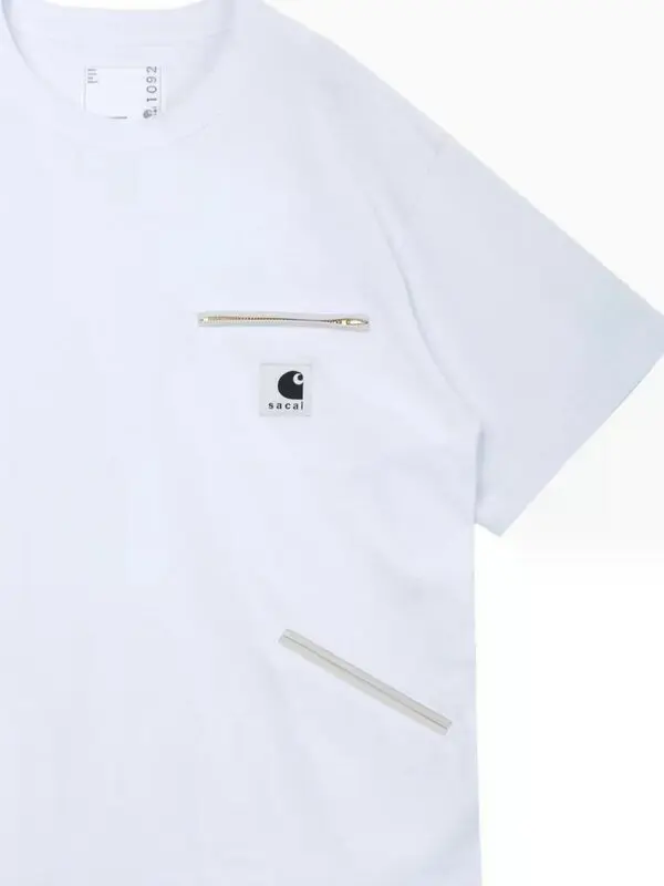 Sacai X Carhartt Wip Cotton T-shirt With Zip Detail