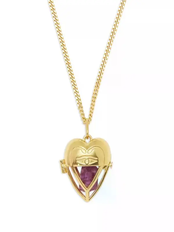 CAPSULE ELEVEN Heart-pendant Ruby Necklace - Gold