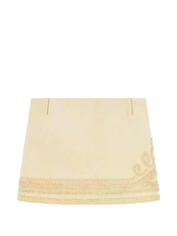 Ermanno Scervino Embroidery Suede Skirt