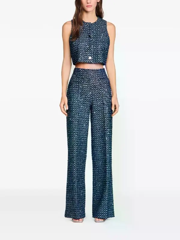 Sandro Sequin-embellished Straight Trousers