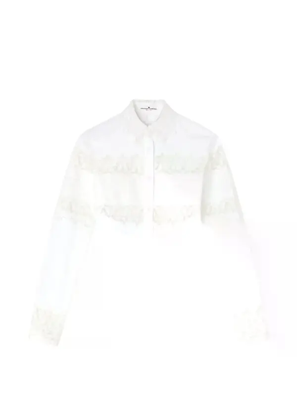 Ermanno Scervino Lace-detail Cropped Shirt - White