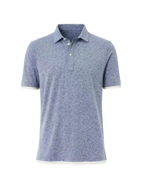Brunello Cucinelli Mélange-effect Polo Shirt - Blue